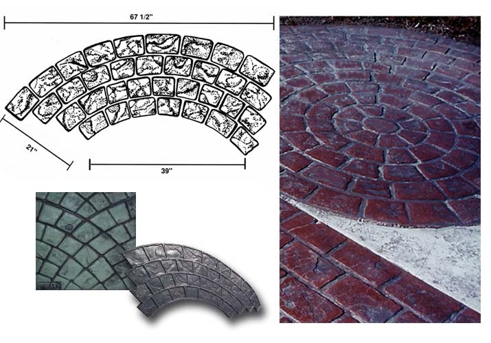 Radial Cobblestone Granite Stamp – Concrete and Curbing Source